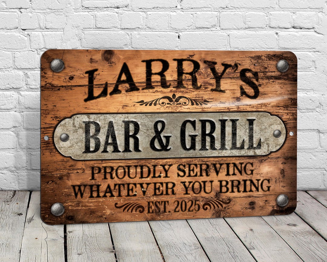 Custom Bar Sign | Vintage Wood Design | Any Location | Garage | Man ...