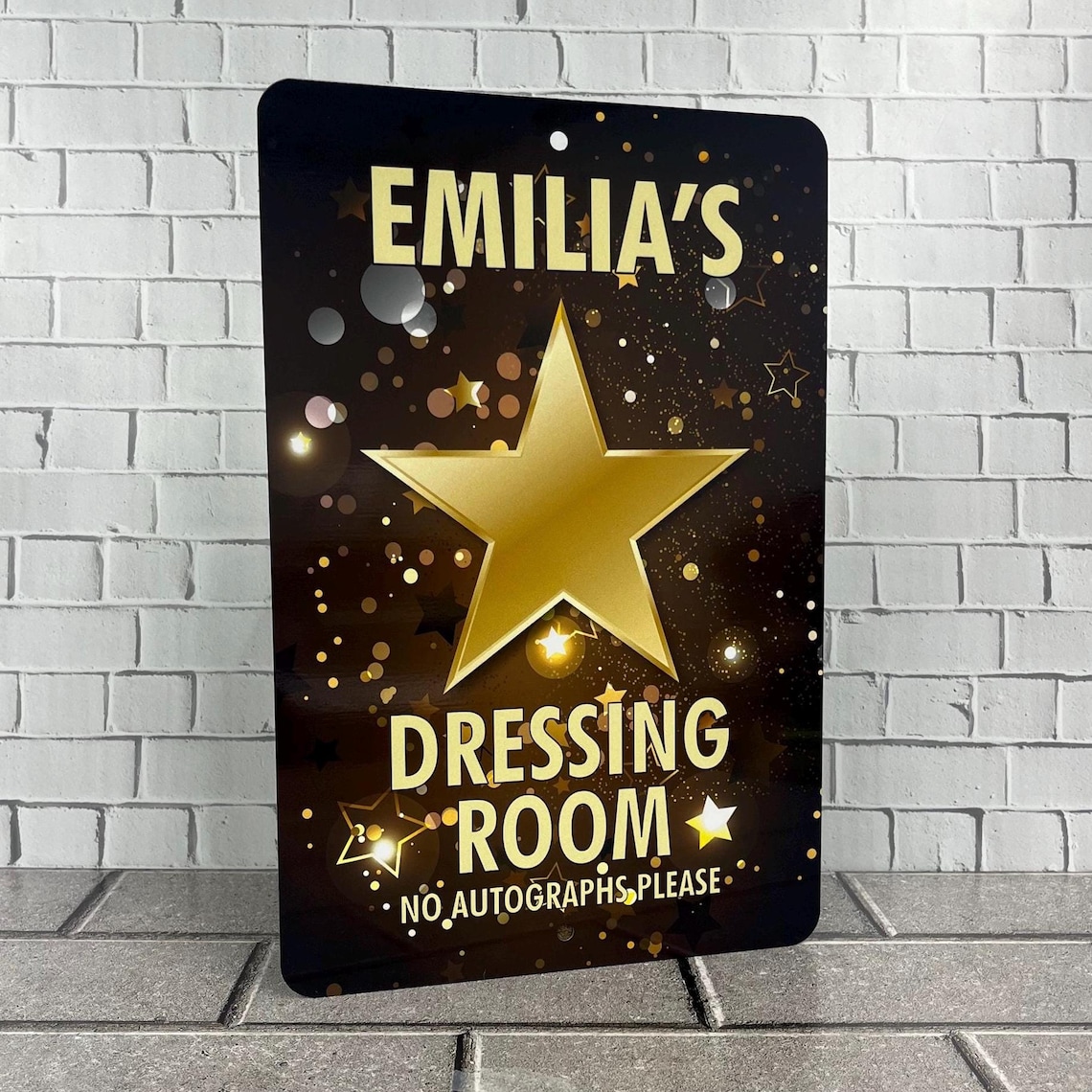 Custom Dressing Room Door Sign | Brown and Gold Metal Sign - Etsy