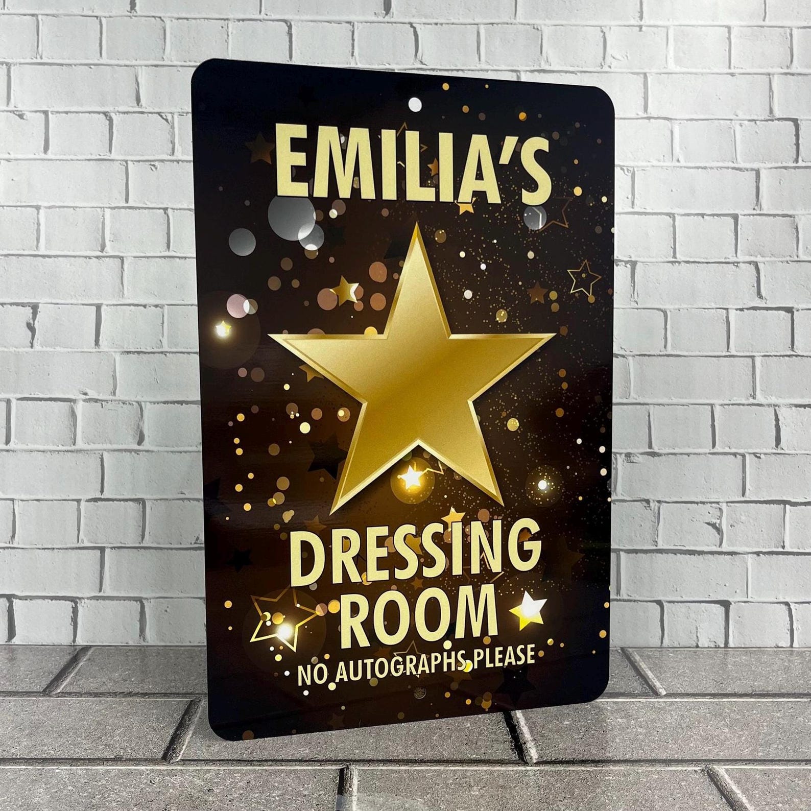Custom Dressing Room Door Sign | Brown and Gold Metal Sign - Etsy