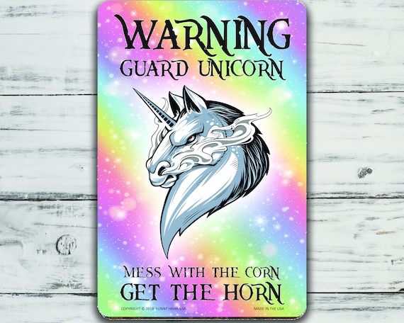 Guard Unicorn Funny Metal Sign Unicorn Decor Great Gift - Etsy