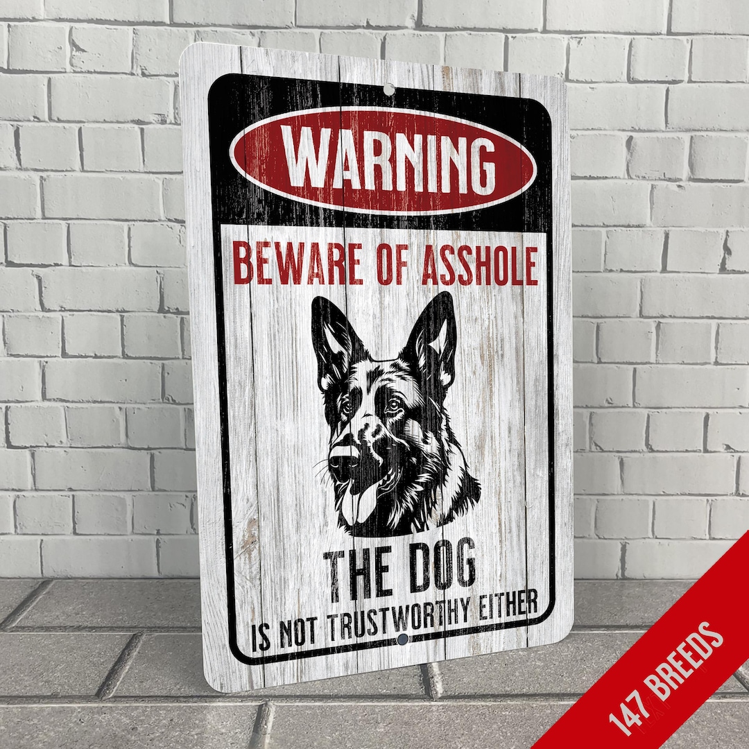 Letrero divertido para perros, cuidado con los imbéciles, letrero de ...