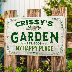 Customizable Rustic Garden Sign: Personalized Outdoor Decor, 9 Text ...