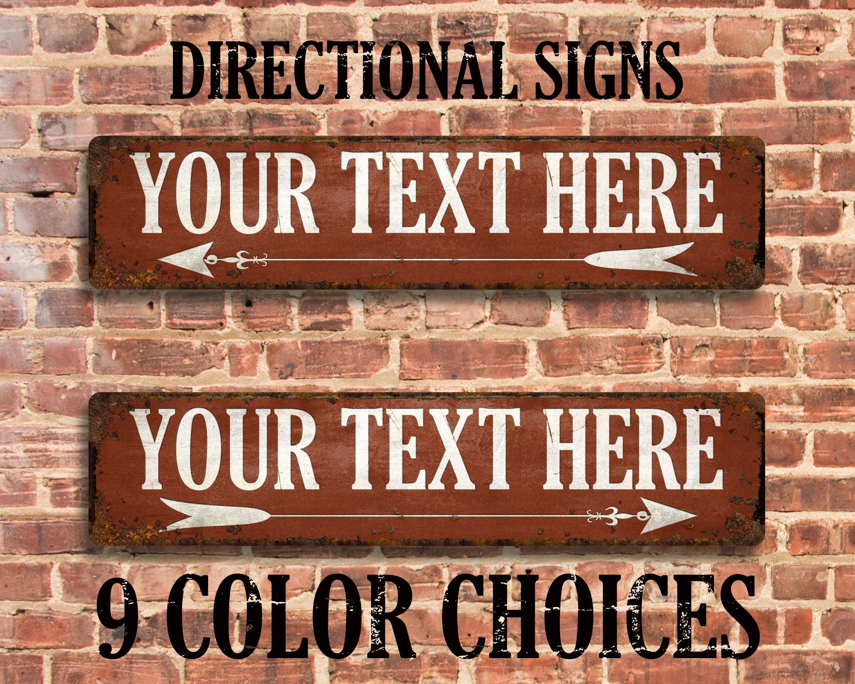 Custom Directional Sign Vintage Rusty Design Left or Right - Etsy