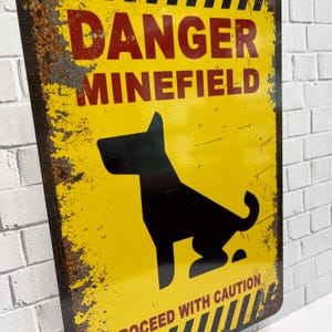 Dog Poop Sign | Funny Metal Sign for Dog Owners | Rustic Aged ...