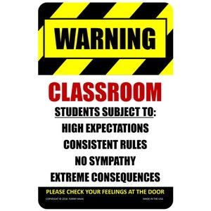 Classroom Warning Funny Metal Sign - Etsy