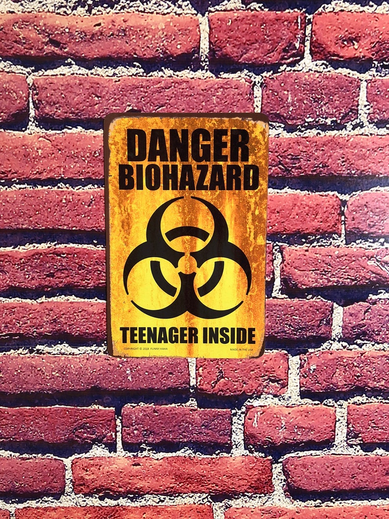 Teenager Biohazard Funny Metal Sign - Etsy