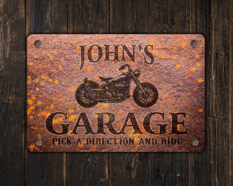 Motorcycle Sign Custom Biker Garage Personalized Metal - Etsy