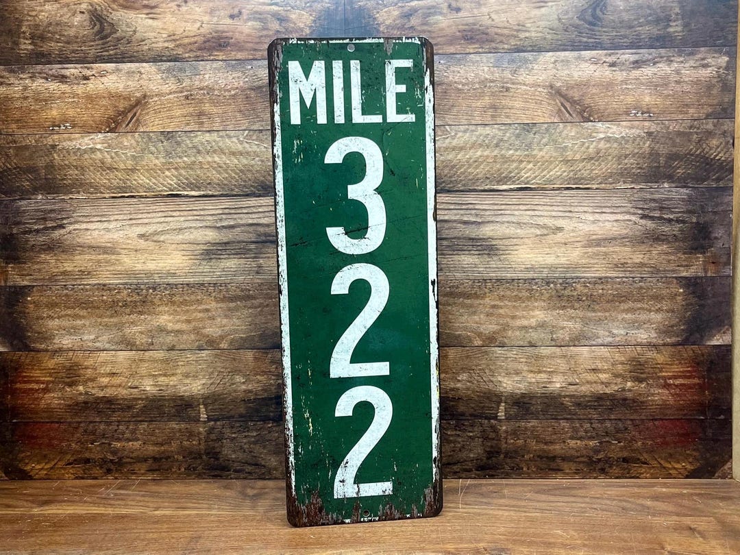 Custom Mile Marker Sign: Distressed Metal Distance Marker, 6x18 Inch - Etsy