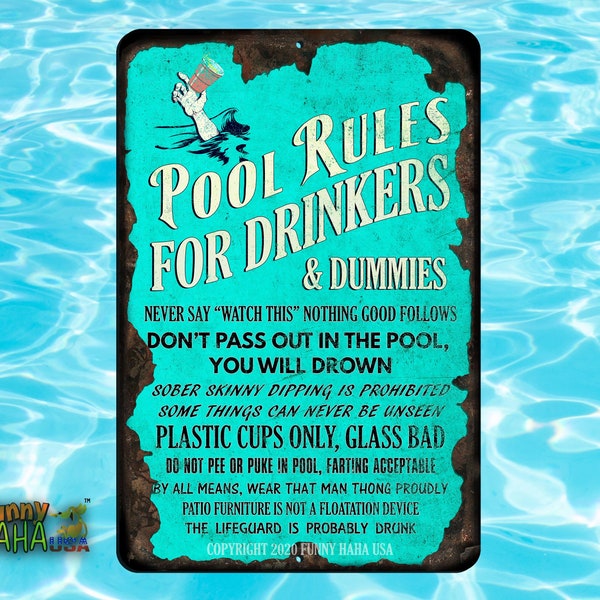 Funny Pool Signs - Etsy