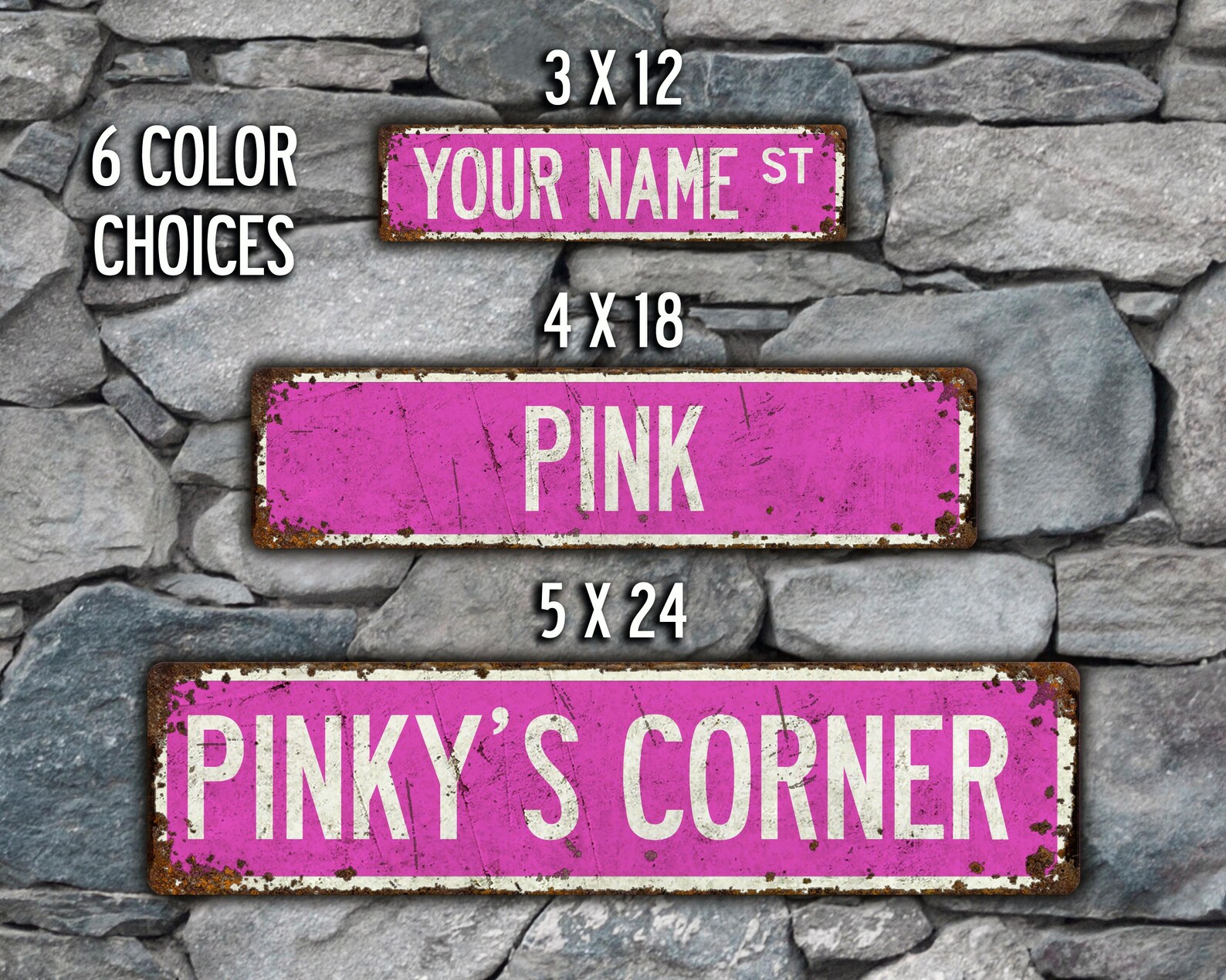 Street Sign Custom Street Sign Vintage Design 6 Color - Etsy