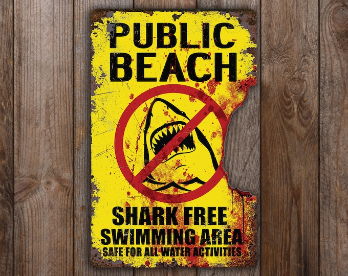 Shark Free Beach Funny Sign PVC - Etsy