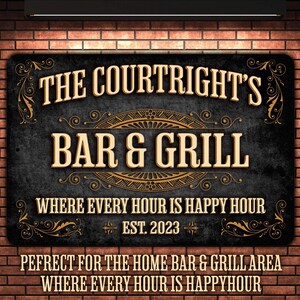 Personalized Vintage Style Aluminum Bar Sign for Your Home - Custom ...
