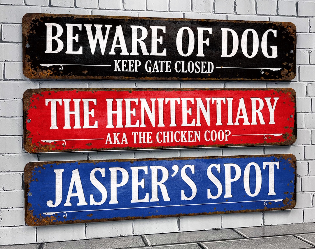 Street Sign Custom Color Rusted Metal Look Double Line Sign - Etsy