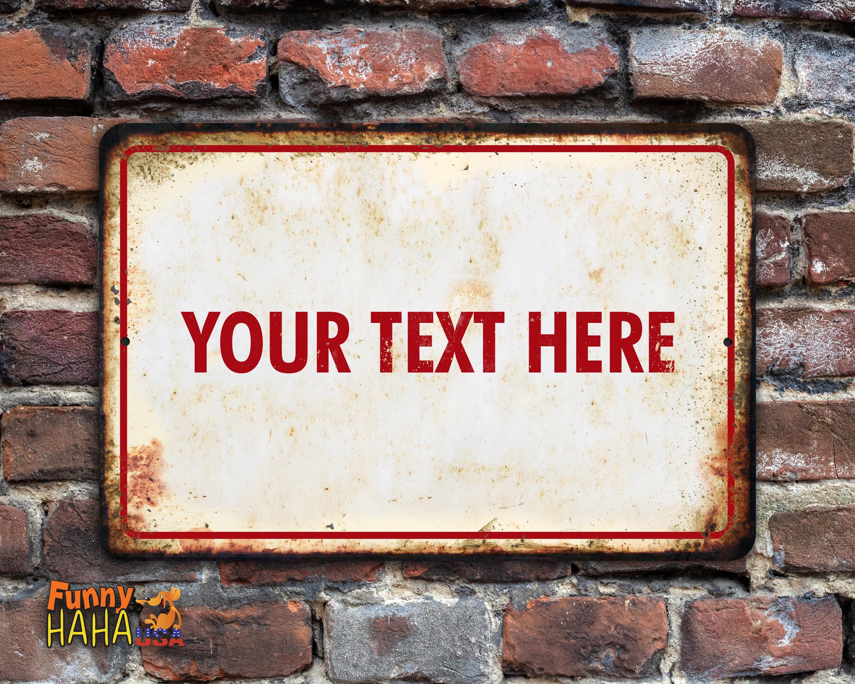 Custom Sign Distressed Metal Design With Color Choices | Etsy