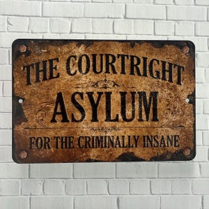 Custom Insane Asylum Sign | Personalized Halloween Decor | Rusty Metal ...