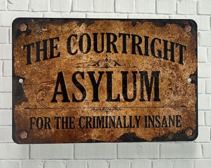 Lunatic Asylum Family Entrance Retro Vintage Tin Sign 8x12 Inch - Etsy