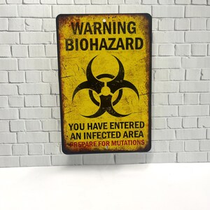 Warning Biohazard Halloween Sign, Funny Halloween Decor - Etsy
