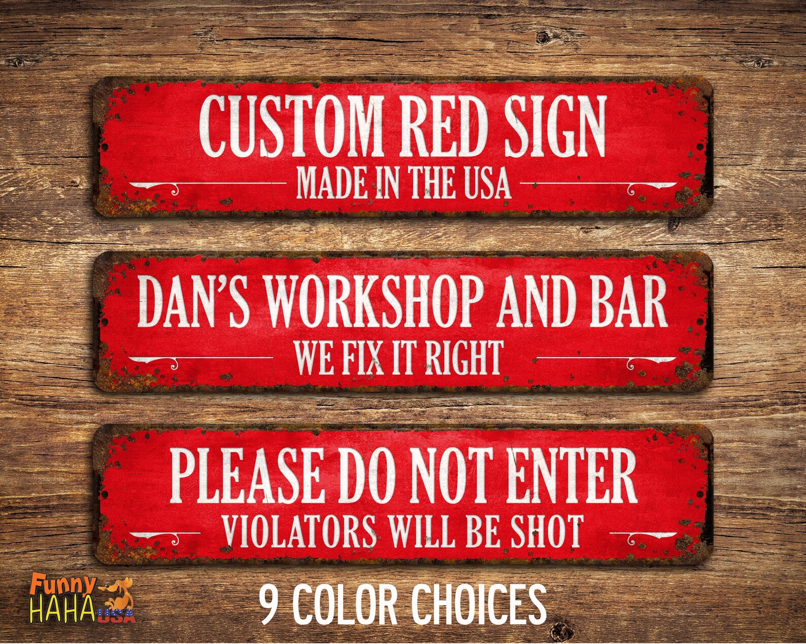 Street Sign Custom Color Rusted Metal Look Double Line Sign - Etsy