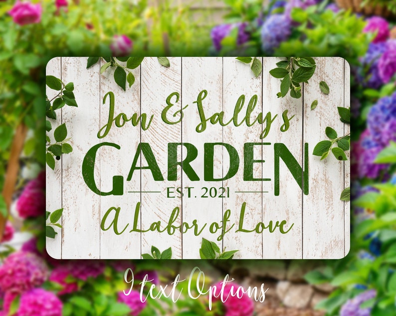 Garden Sign Custom Garden Sign Personalized Rustic | Etsy