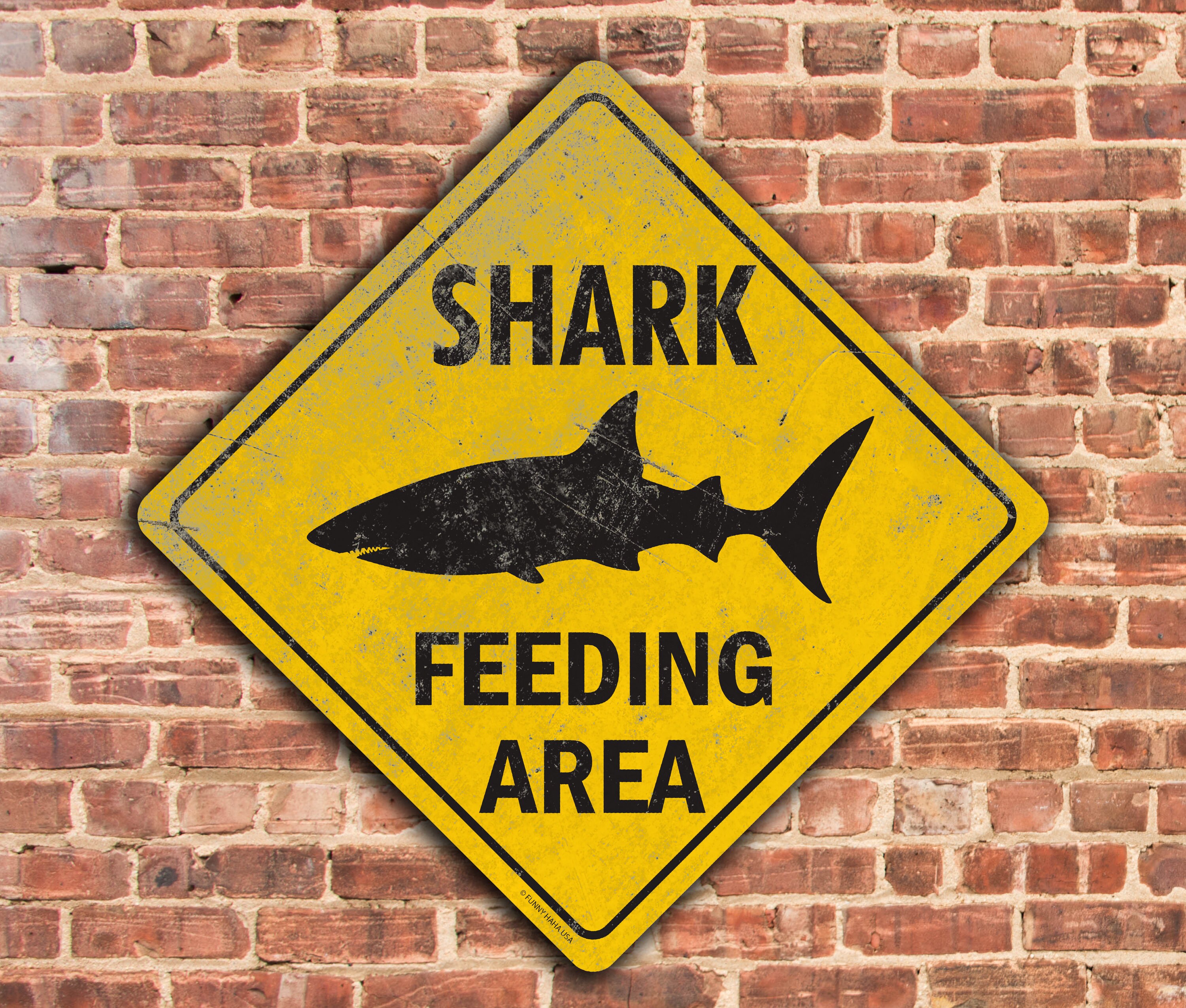 Shark Feeding Area Metal Warning Sign - Etsy