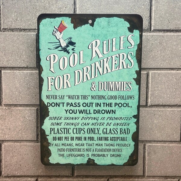 No Glass Pool Sign - Etsy