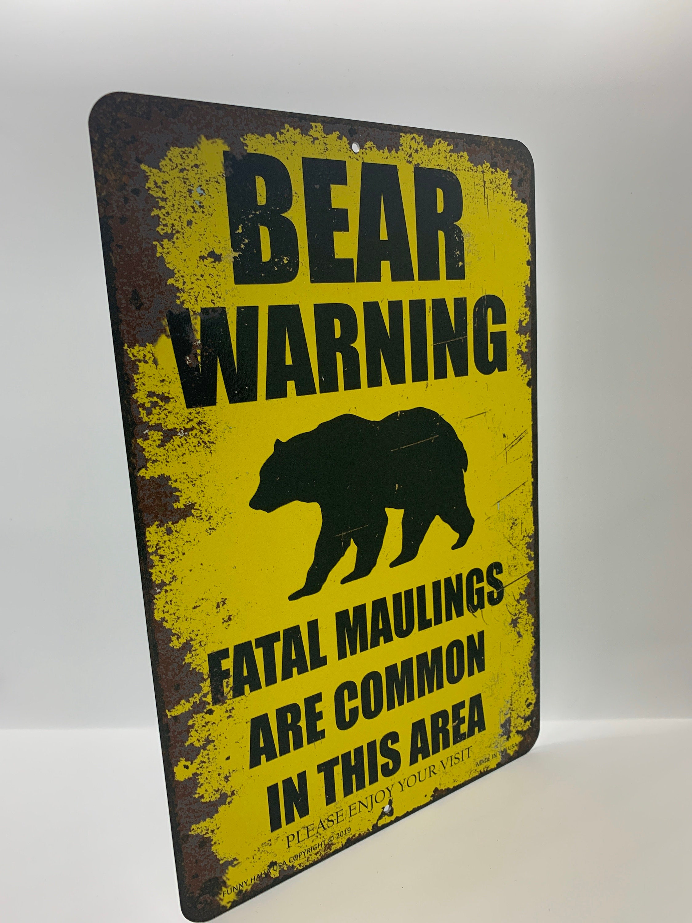 Bear Warning Funny Metal Sign - Etsy UK
