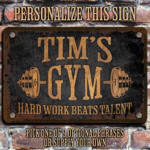 Personalized Gym Sign, Custom Home Gym Decor, Fitness Wall Art ...