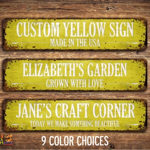 Street Sign Custom Color Rusted Metal Look Double Line Sign - Etsy