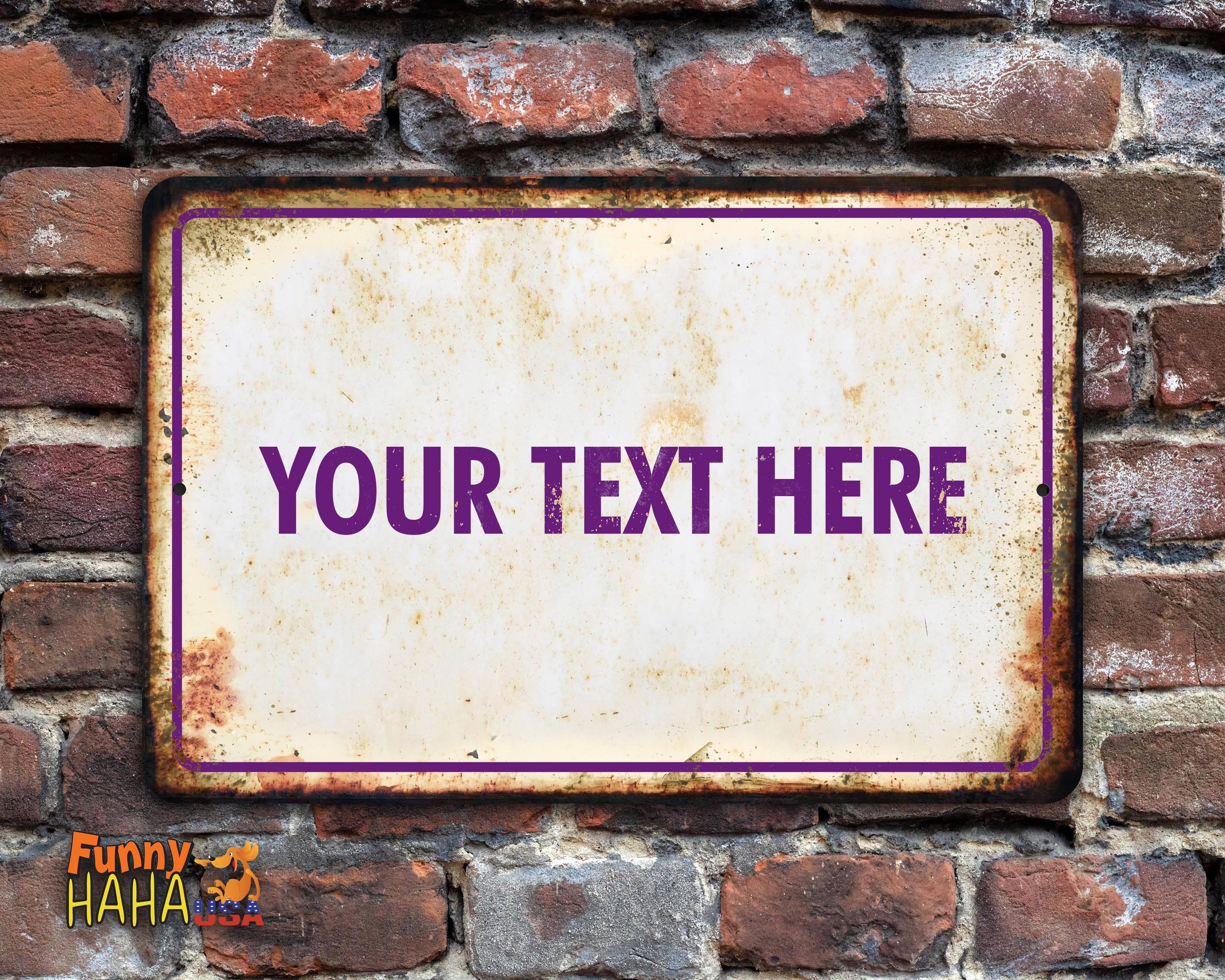 Custom Sign Distressed Metal Design With Color Choices | Etsy