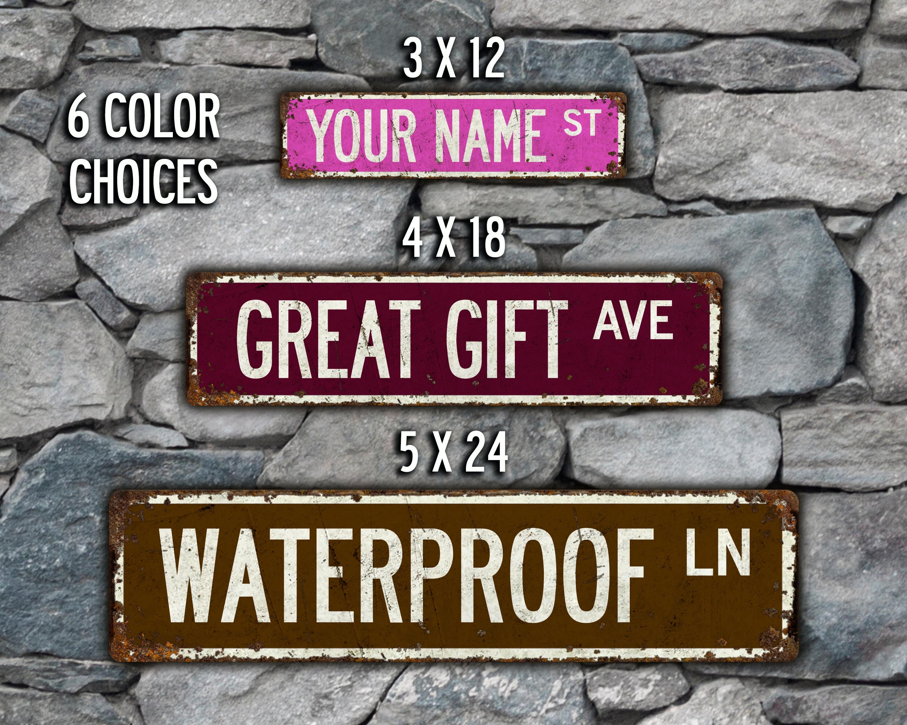 Street Sign Custom Street Sign Vintage Design 6 Color | Etsy