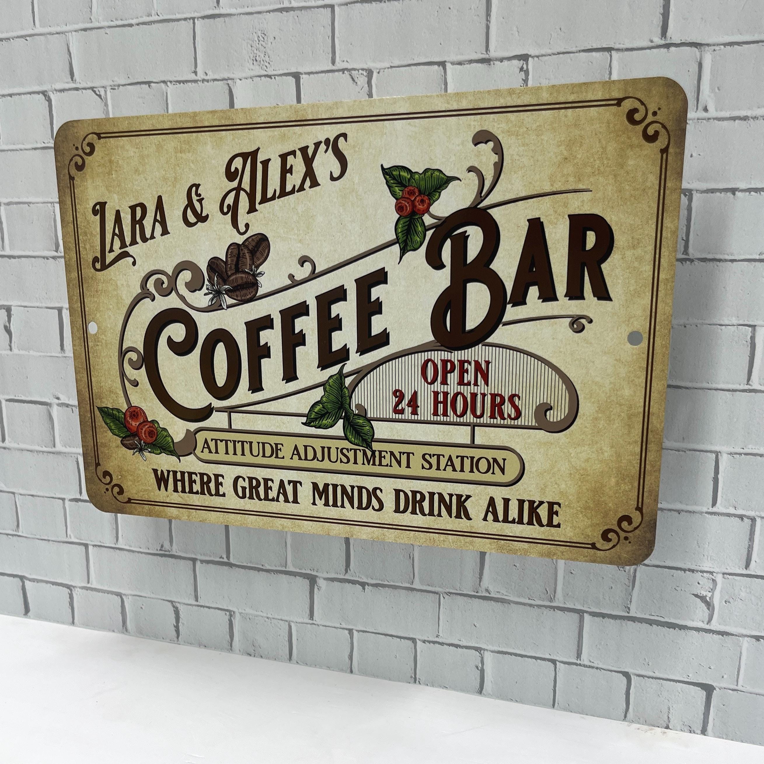 Coffee Bar Sign Personalized Vintage-style Metal Sign - Etsy
