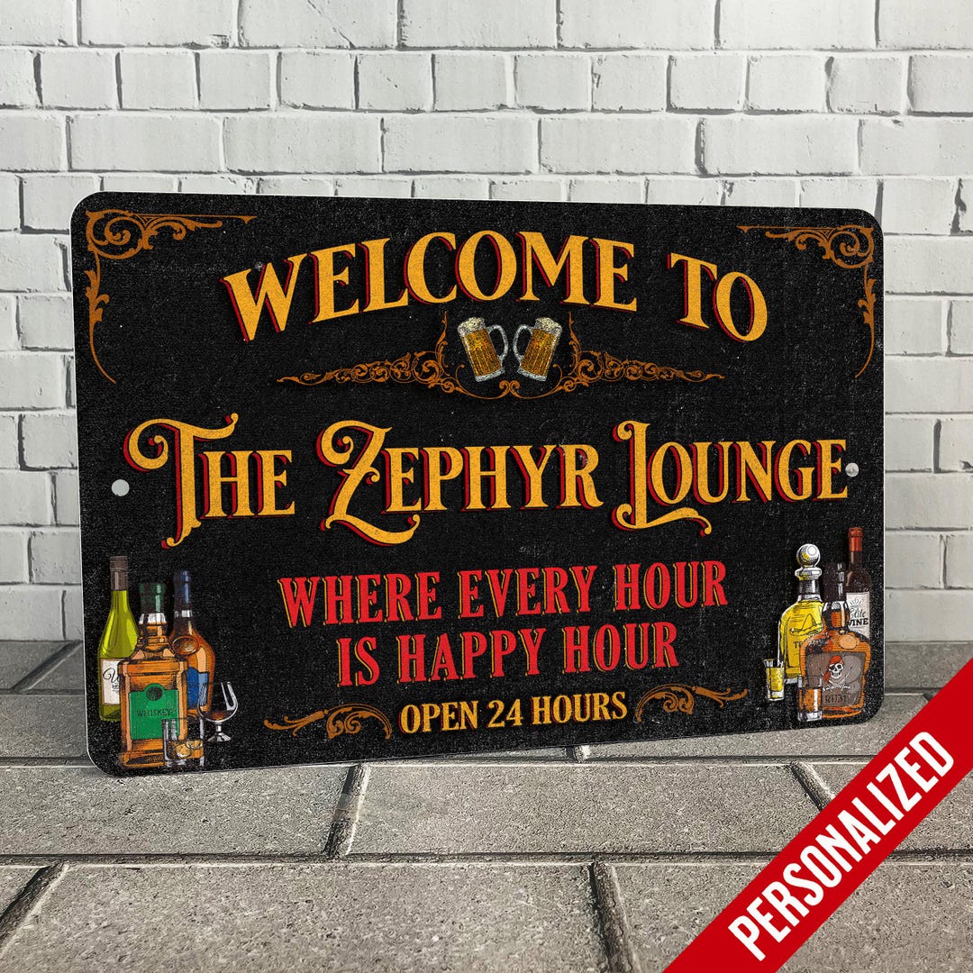 Custom Antique Bar Sign, Vintage Design, Customized for Your Name ...
