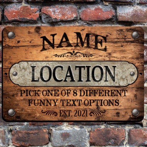 Custom Bar Sign Vintage Wood Design Any Location Garage - Etsy