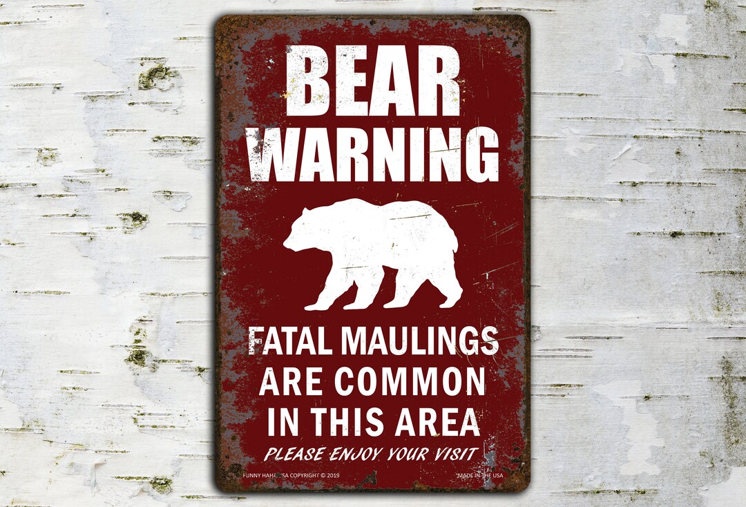 Bear Warning Funny Metal Sign - Etsy