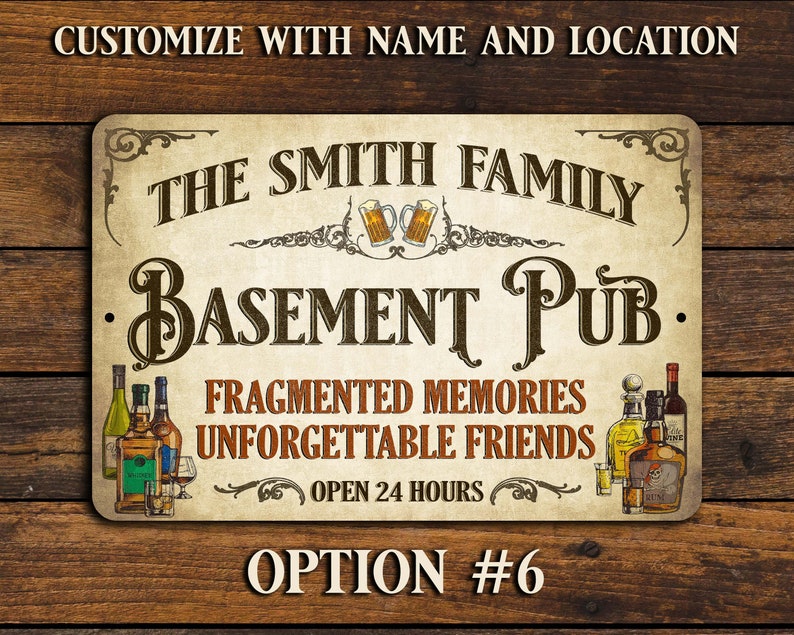 Vintage Metal Bar Sign Custom Pub Sign Personalized Bar - Etsy