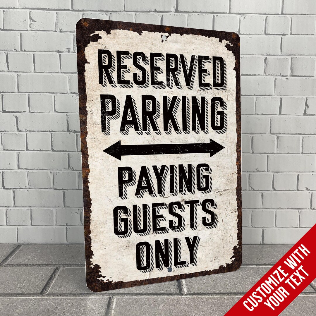 Custom Reserved Parking Only Sign | Vintage Weathered Design | 8 Color ...