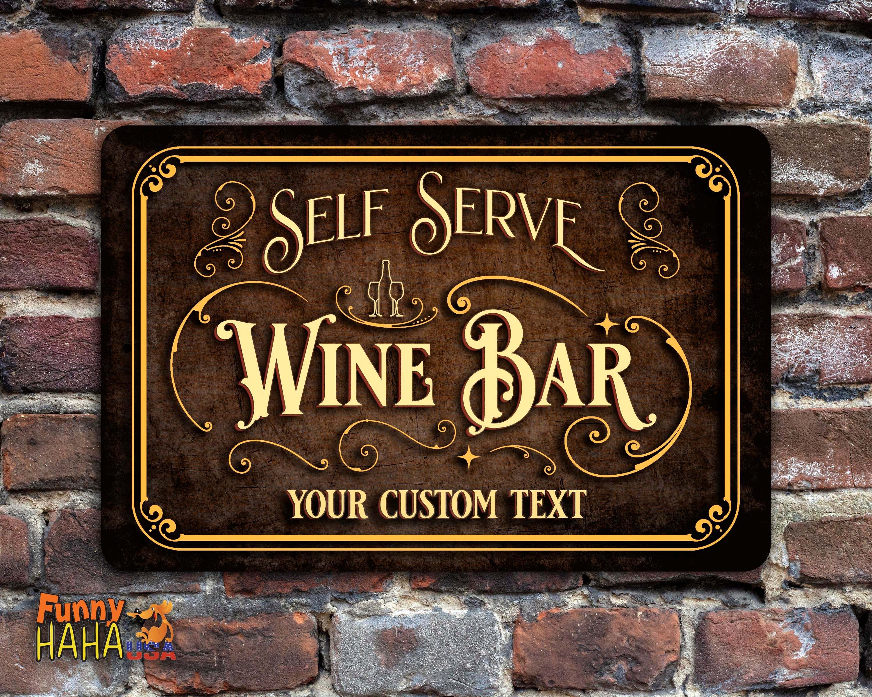 Wine Bar Sign Vintage Style Aluminum Sign Personalized | Etsy