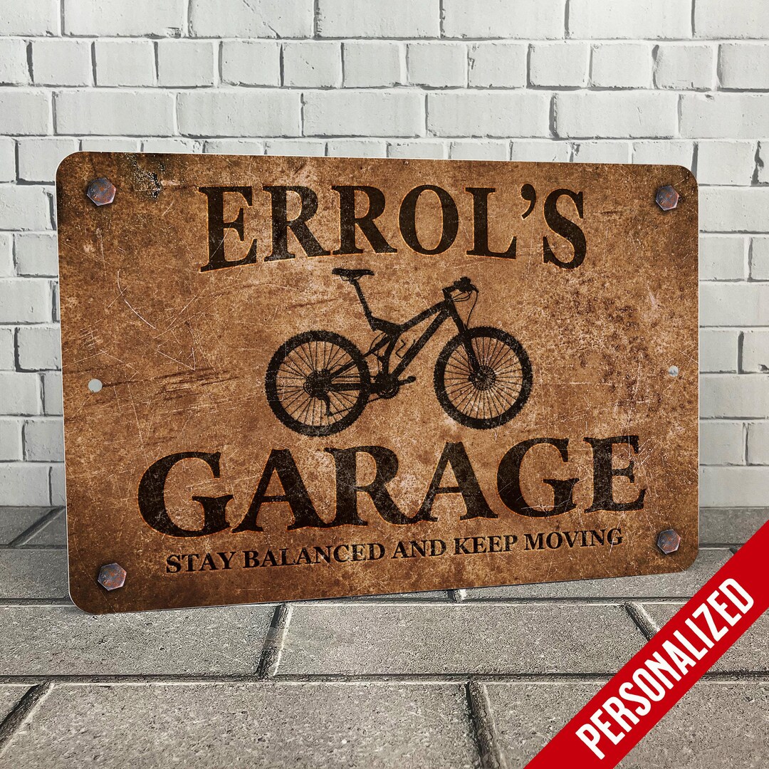 Bike Garage Sign, Metal Rusty Design Bicycle Decor, Gift for Bike Lover ...
