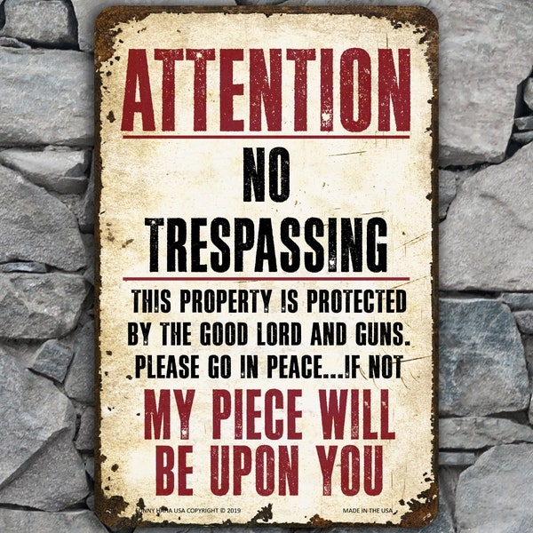 Funny Trespassing Sign - Etsy