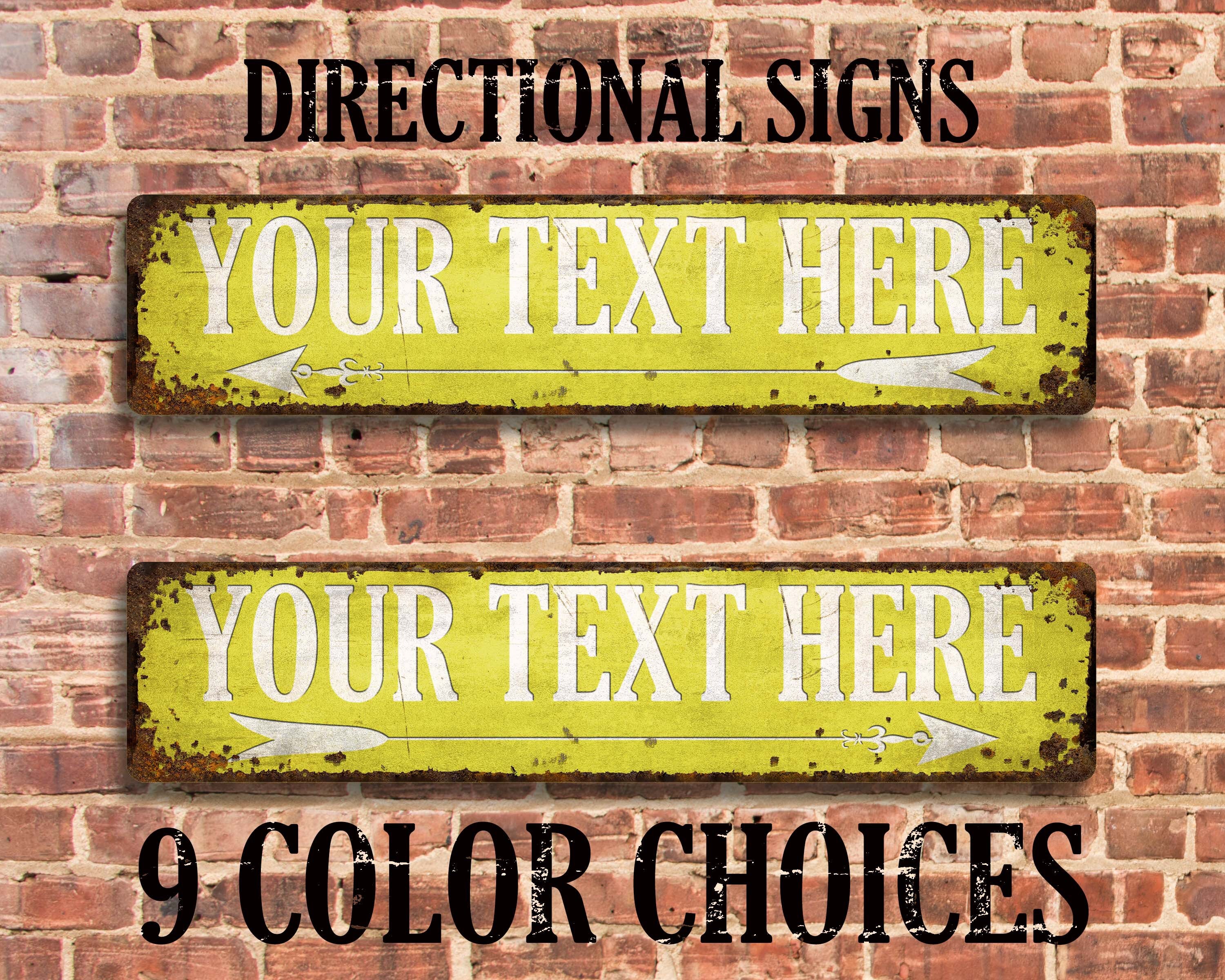 Custom Directional Sign Vintage Rusty Design Left or Right - Etsy