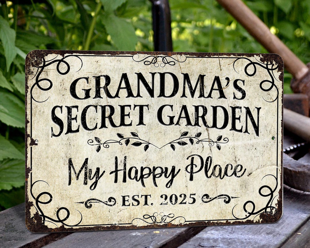 Custom Rustic Metal Garden Sign - 12" X 18", Gift for Her, Mother's Day ...