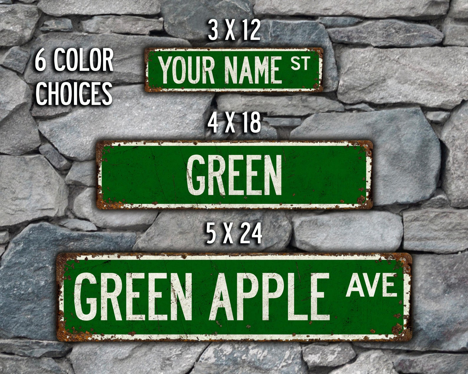 Street Sign Custom Street Sign Vintage Design 6 Color - Etsy