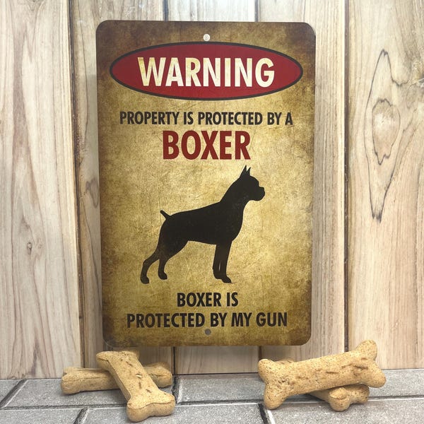 Beware of Boxer Dog Sign - Etsy