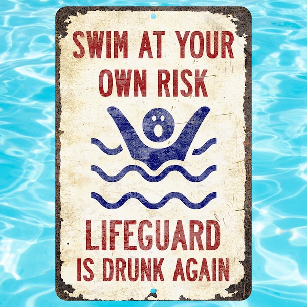 Funny Pool Signs - Etsy