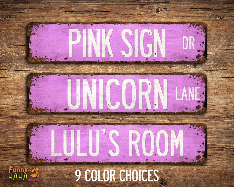 Custom Color Rusted Metal Street Sign Vintage-style With Weathered ...