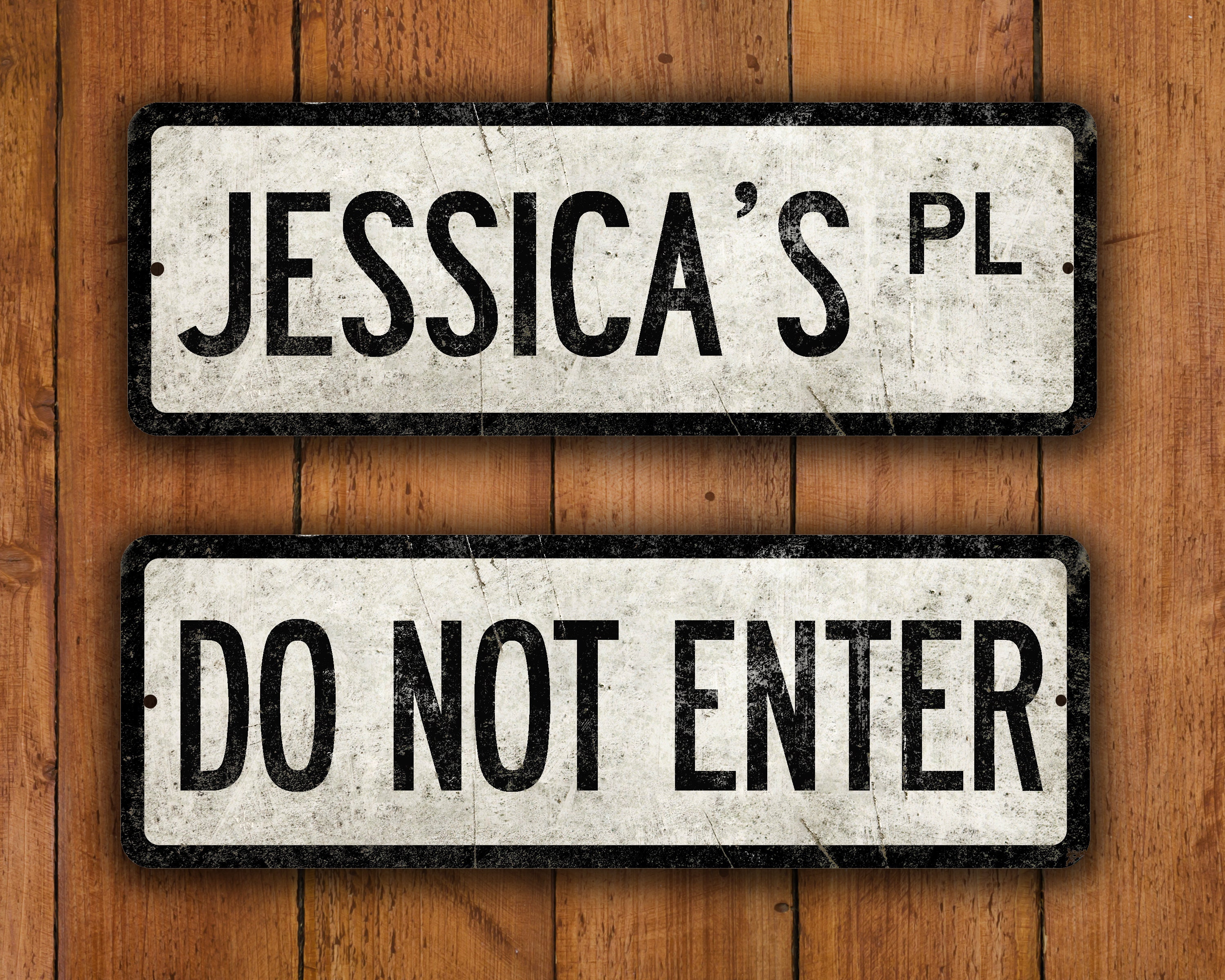 Custom Vintage-style Metal Street Sign With Weathered Appearance - 6" X ...
