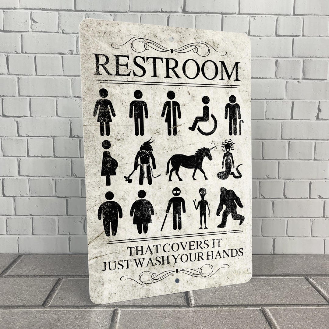 Funny Restroom Metal Sign: All-inclusive Bathroom Decor - Etsy New Zealand