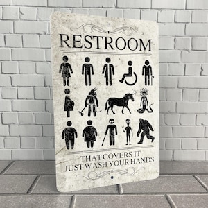 Funny Restroom Metal Sign: All-inclusive Bathroom Decor - Etsy