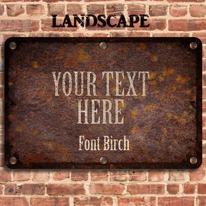 Custom Rusty Metal Sign With White Text - Etsy