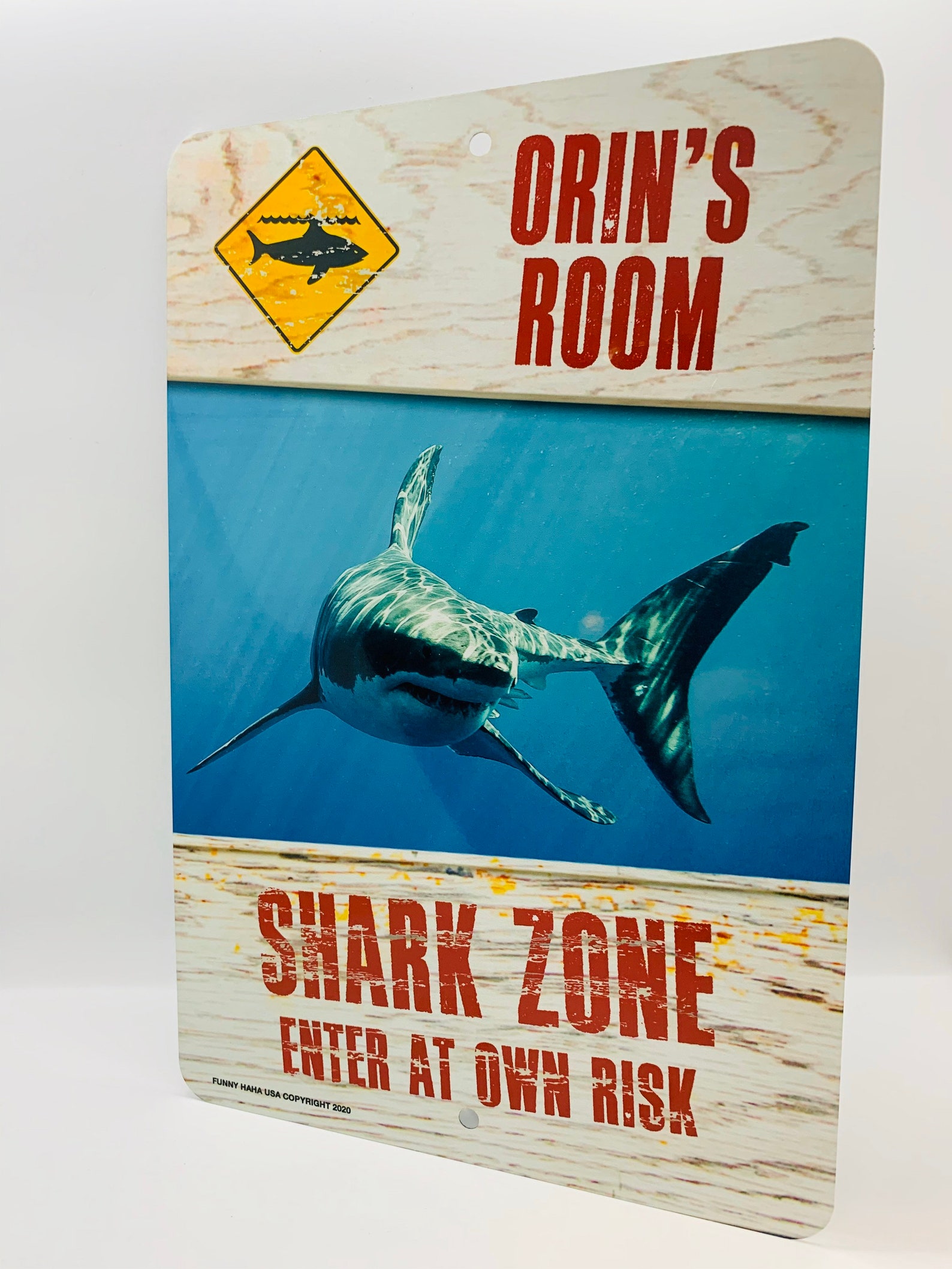 Shark Themed Personalized Metal Door Sign | Etsy